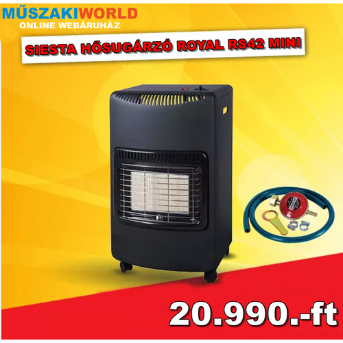 Royal RS42 mini (fix Siesta gázkályha) infra hősugárzó 4,2 kW ...